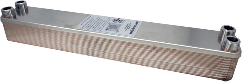 B3-36A 20 Plate Stainless Steel Heat Exchanger with 1/2" Male NPT Ports ...