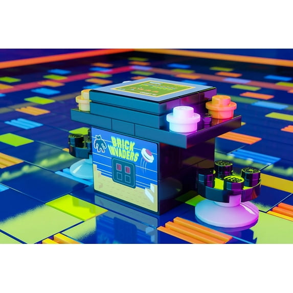 B3 Customs Brick Invaders Minifig-Scale Arcade Toy Building Kit ...
