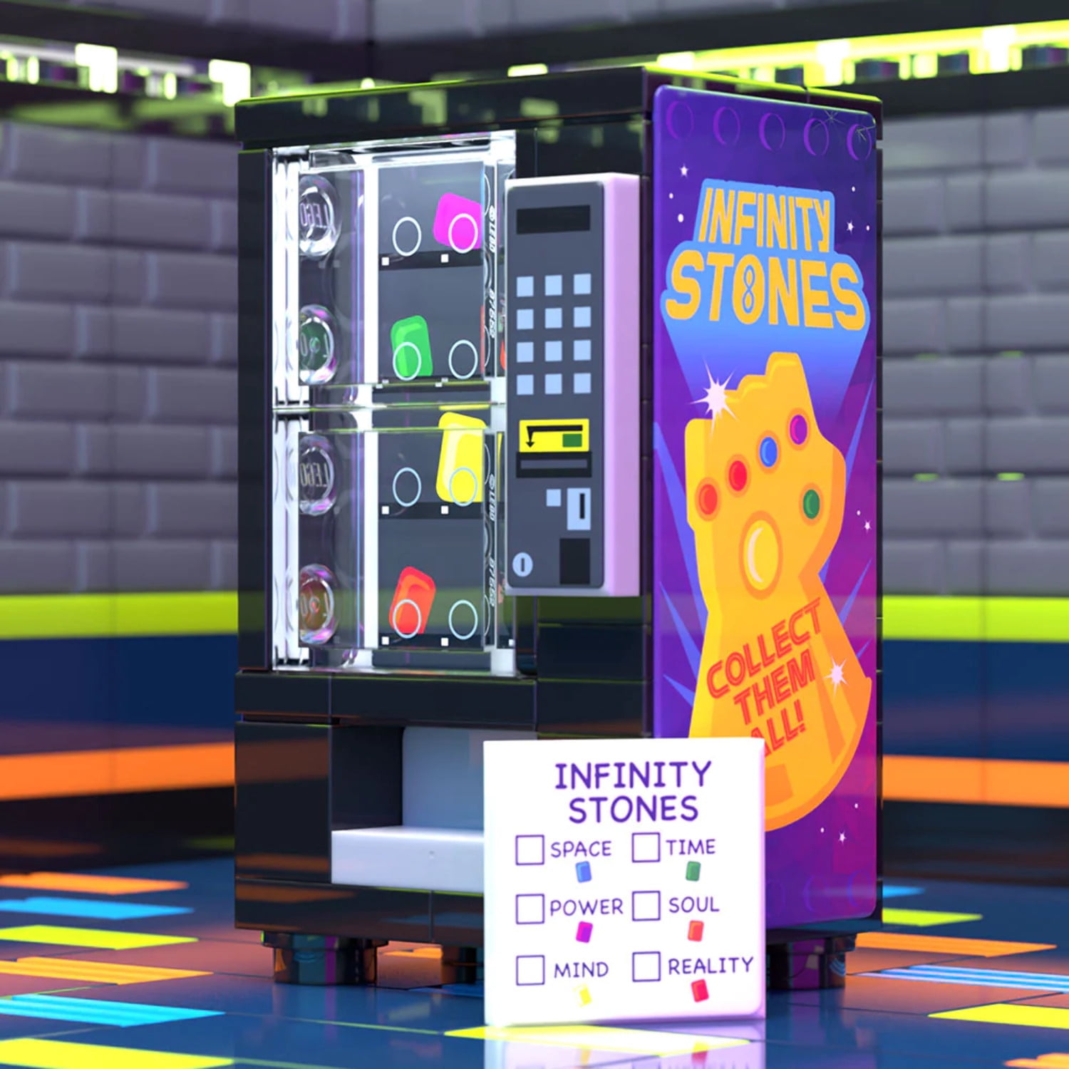 B3 Customs Infinity Stones Minifig-Scale Vending Machine Building Toy ...