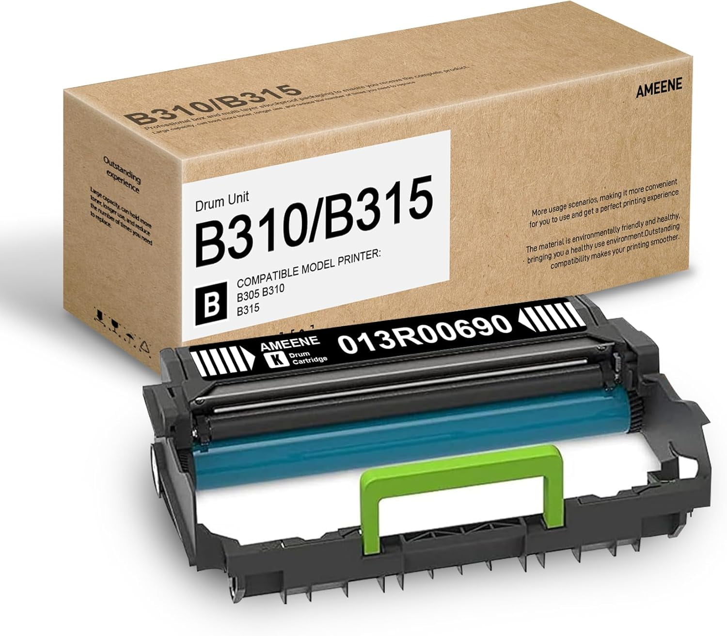 B310/B315 Drum Cartridge (1-Pack, Black), 013R00690 Drum Replacement for B305/B310/B315 Printer ...