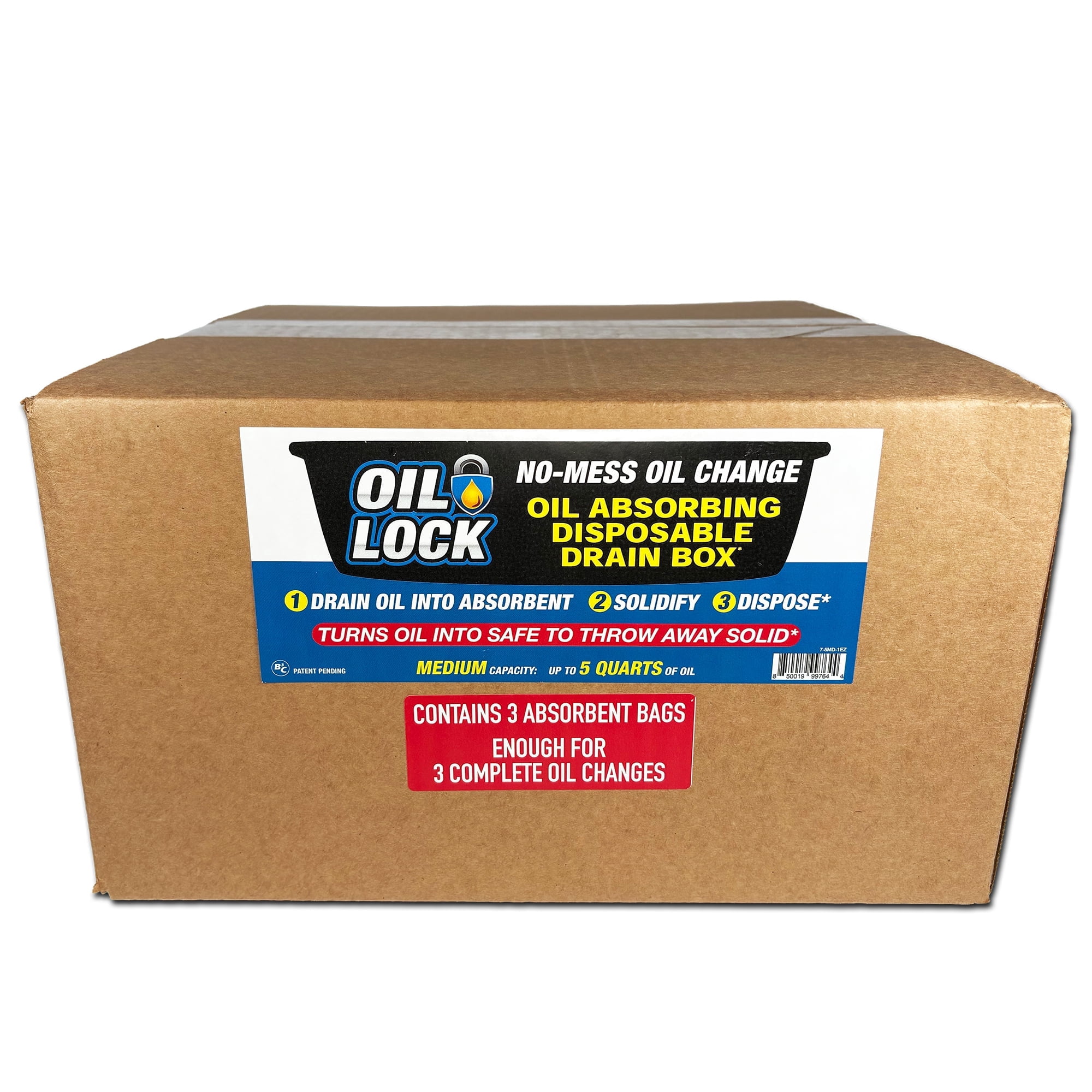 B3C Patented Oil Lock No Mess Oil Change Disposable Drain Box (MEDIUM 3 ...