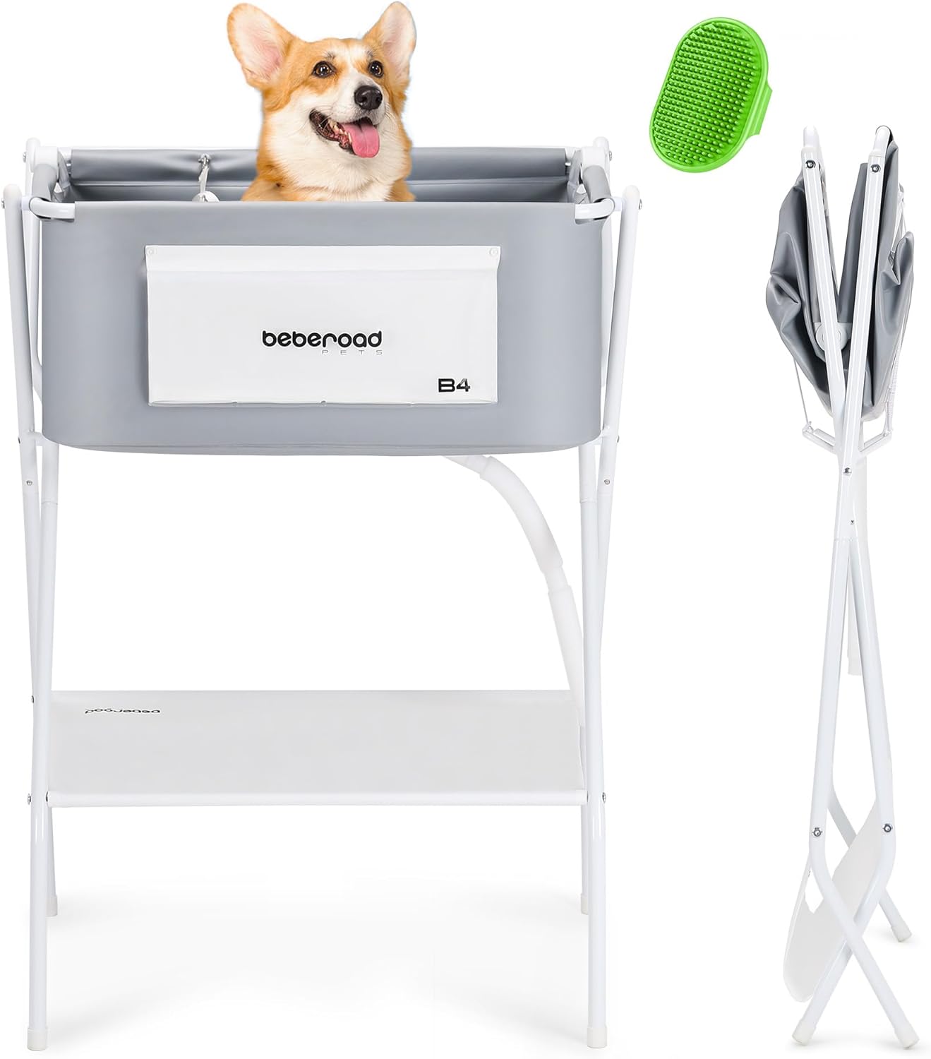 B4 Dog Bathtub Dog Washing Station with Scrubber for Small Medium Dogs ...