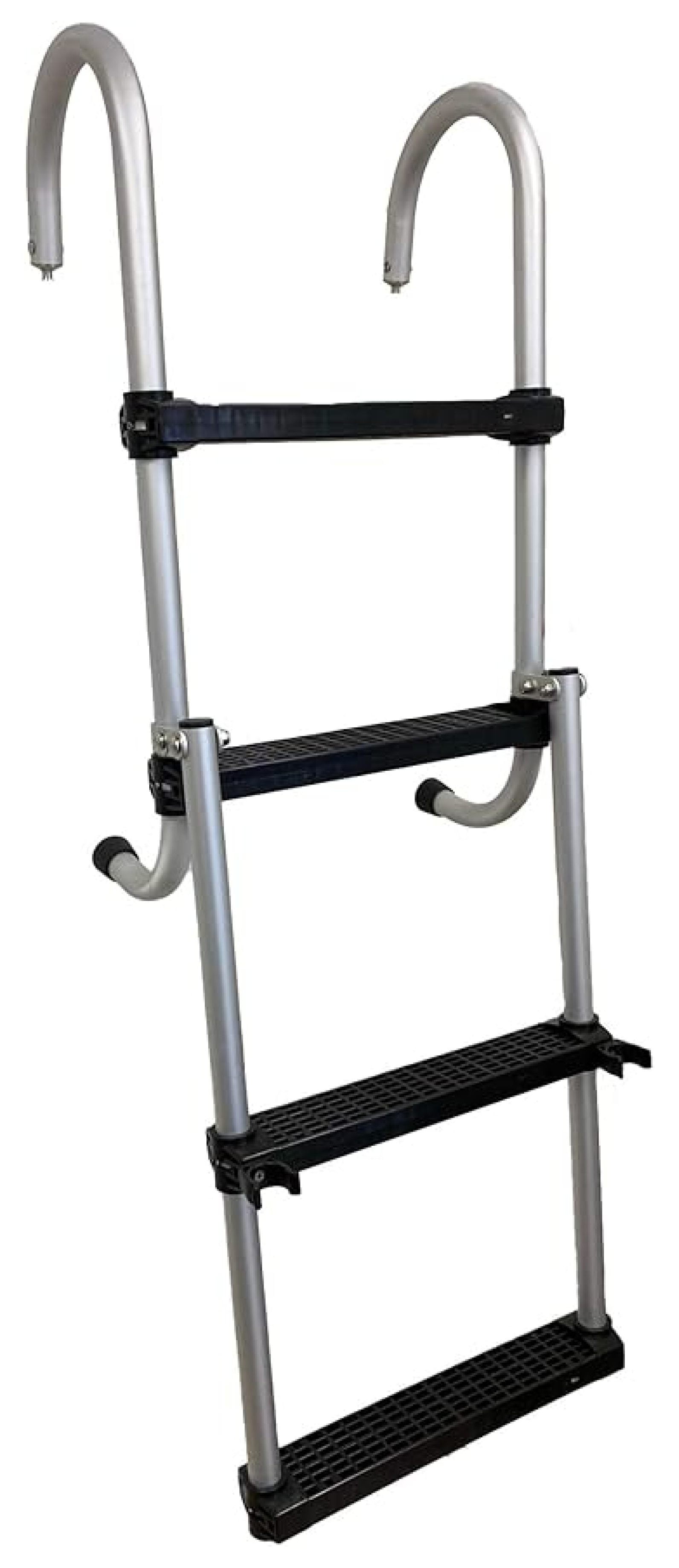 B4 Marine Pontoon Boat 4 Step Folding Boarding Ladder Speed Boat Fish ...