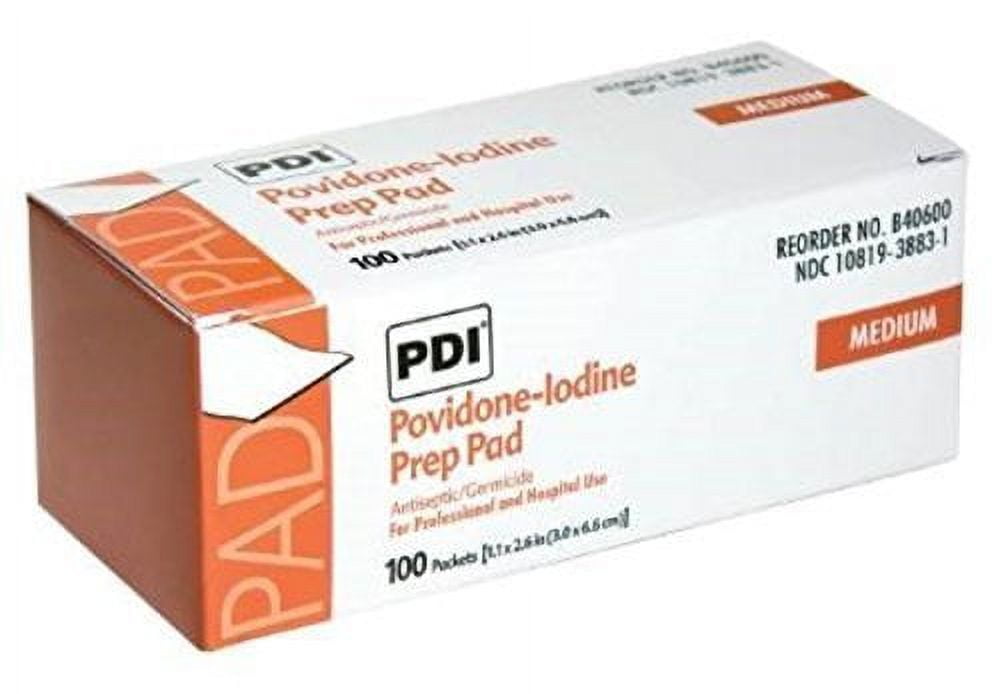 B40600 PT# B40600- Prep Surgical Pads PVP Iodine PDI Med 100/Bx by, PDI ...