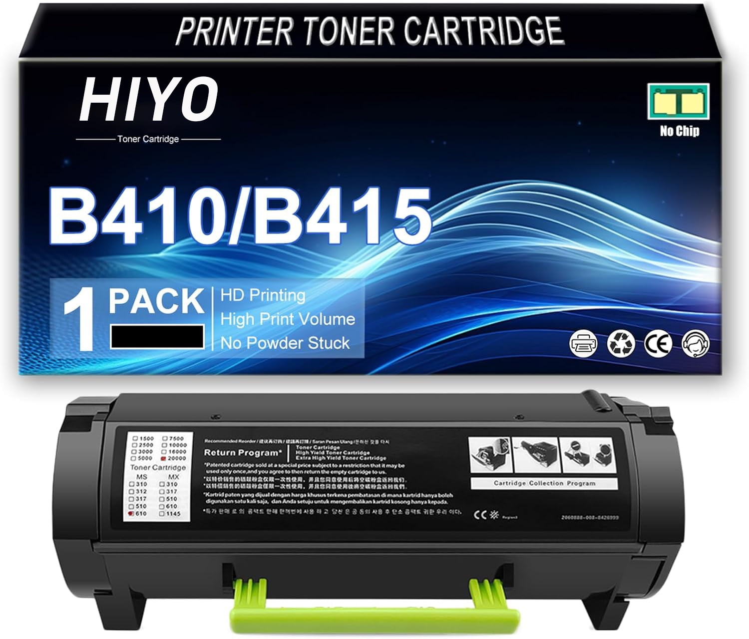 B410 B415 Toner Cartridge (No Chip), Compatible 006R04725 Black Toner ...