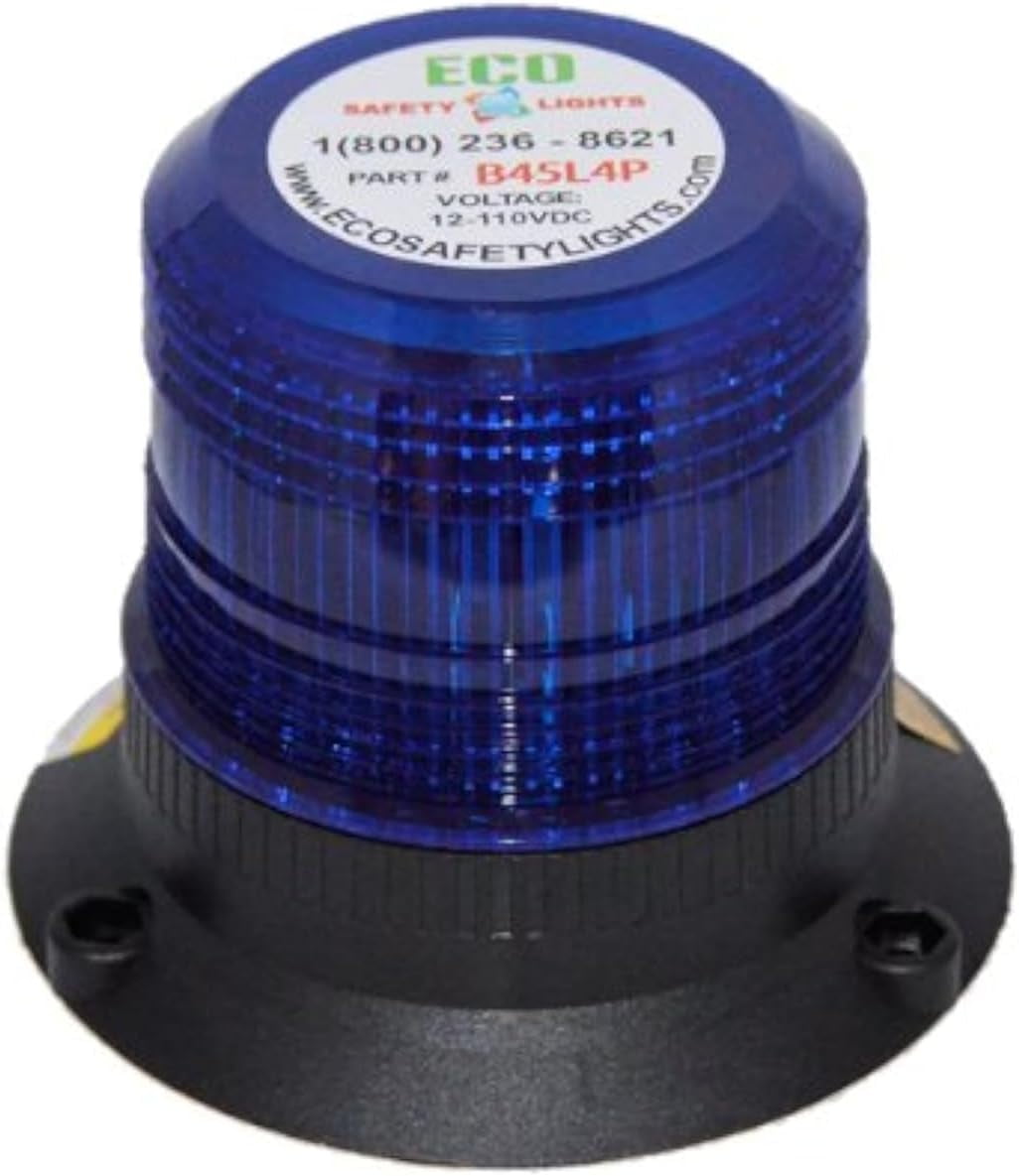 B45L4PT BLUE 12-80V DC 1/2" NPT PIPE MOUNT LED EMERGENCY WARNING SAFETY ...