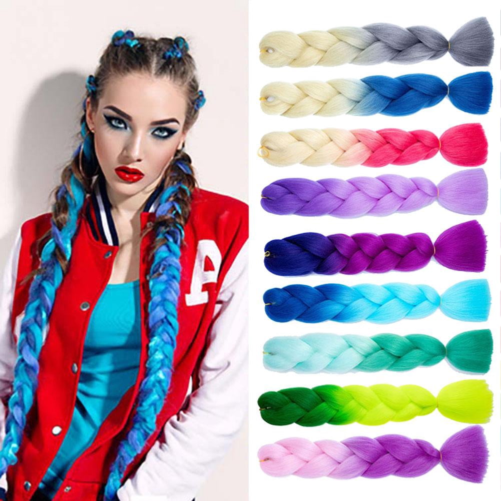 B47 dark purple + light purple African big braid gradient color high ...
