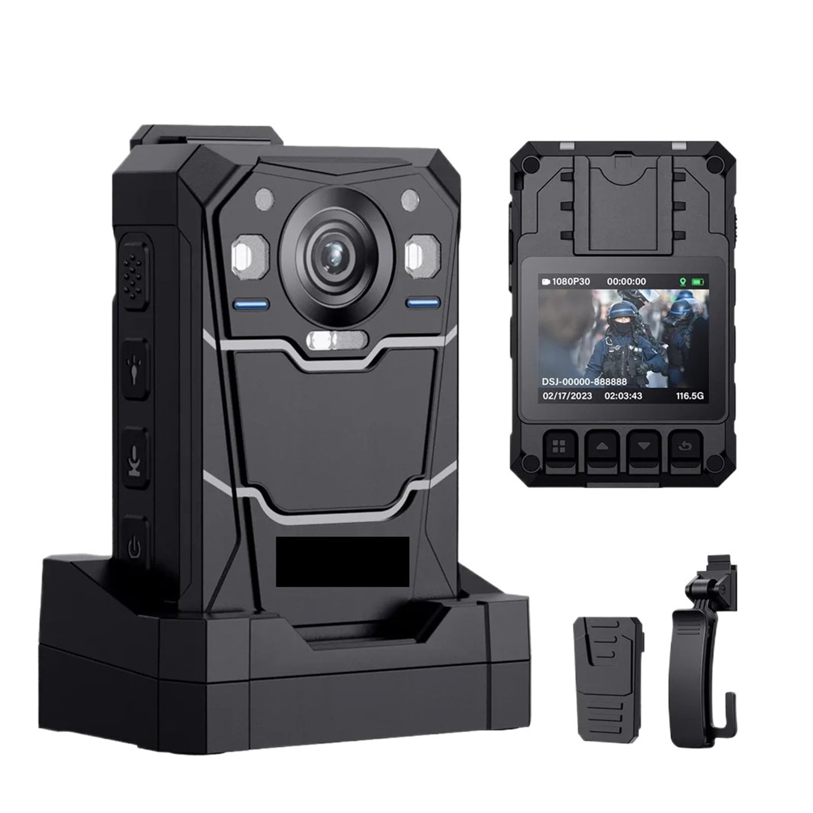 B4K3 2K Body Mounted Camera 128GB 4000mAh Battery 13 Hours Recording ...