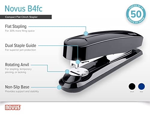 B4fc Compact Flat Clinch Stapler, 50 Sheet Capacity, German Engineered ...