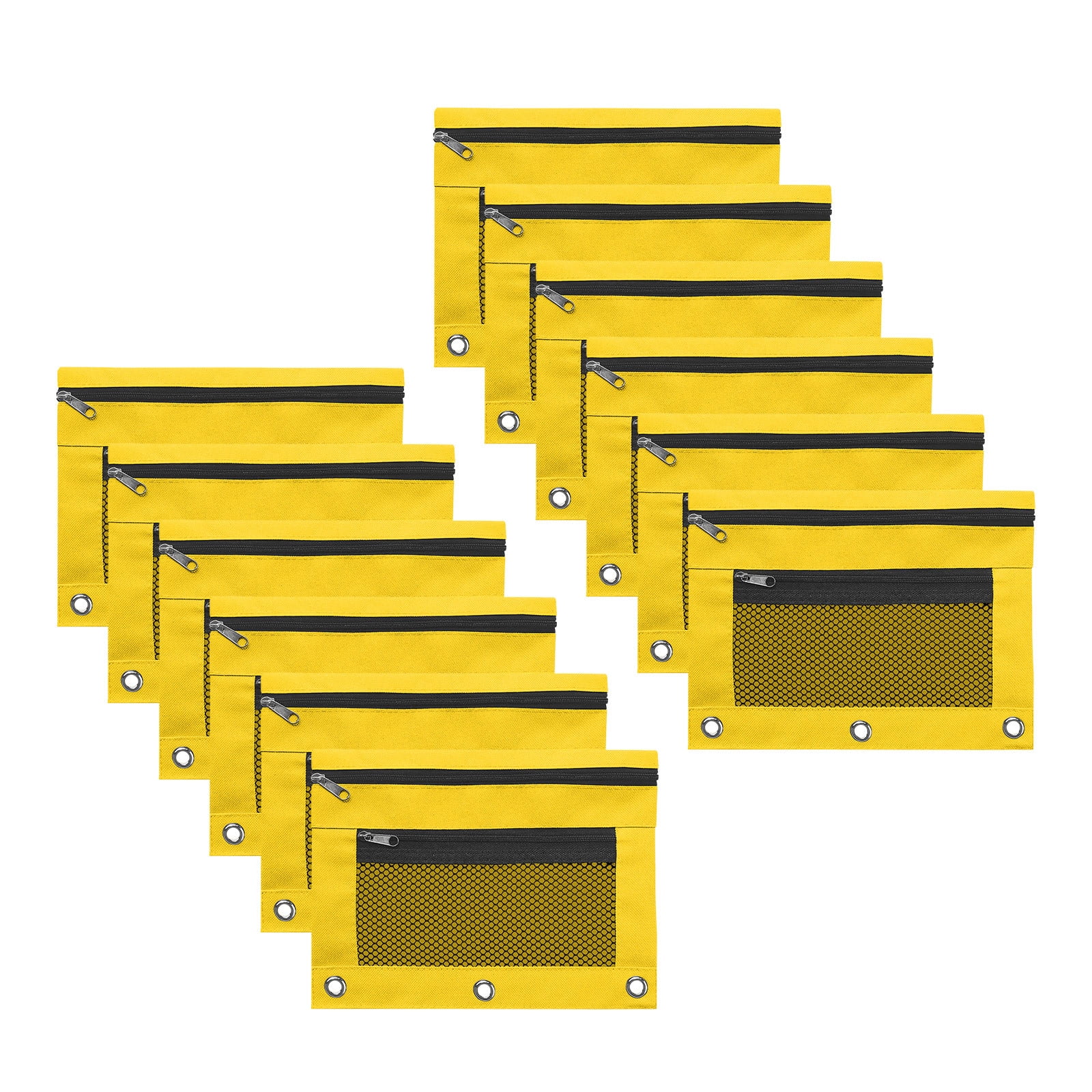 B5 Binder Pencil Case with Zipper, 12-pack 3-hole File Storage Bag ...