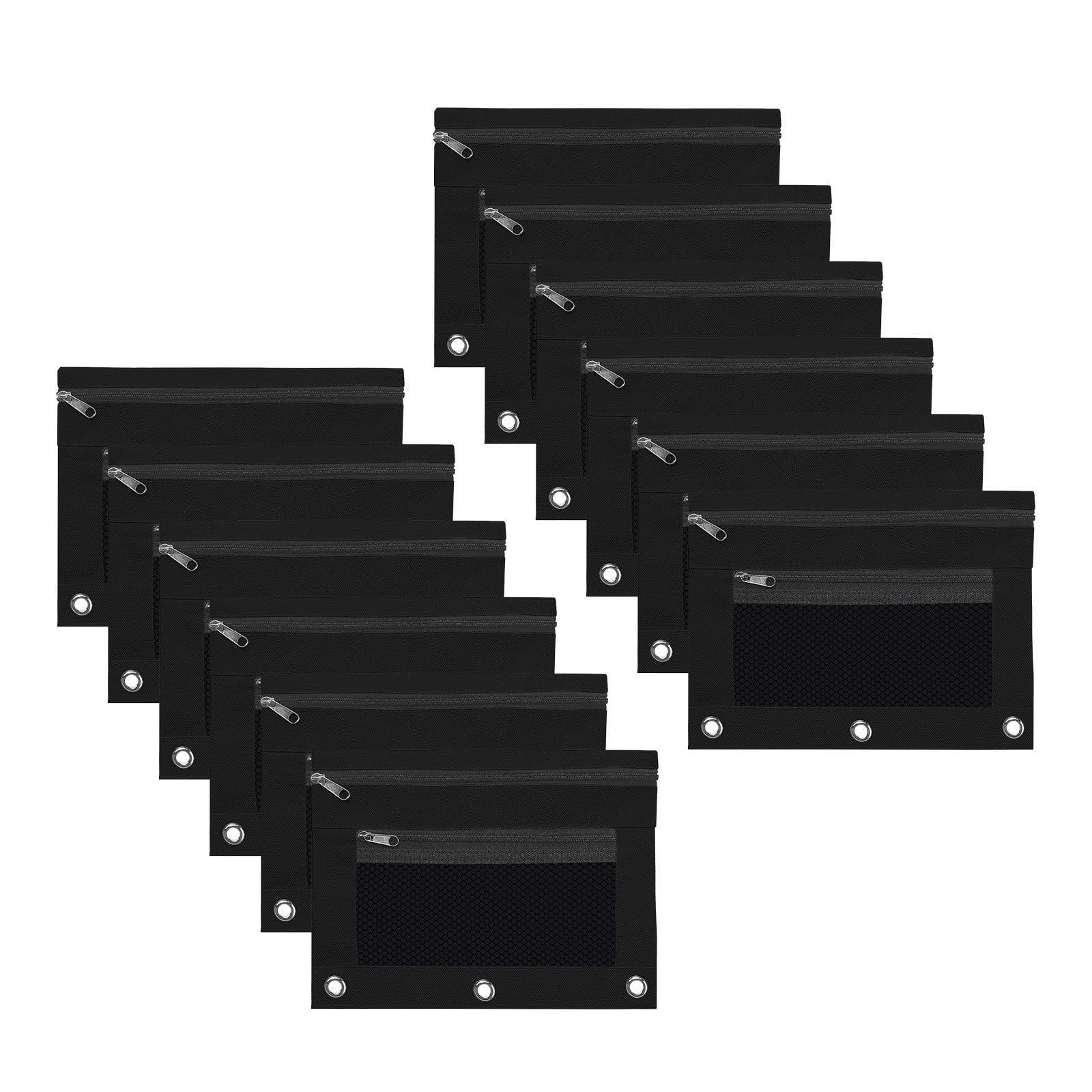 B5 Binder Pencil Case with Zipper, 12-pack 3-hole File Storage Bag ...