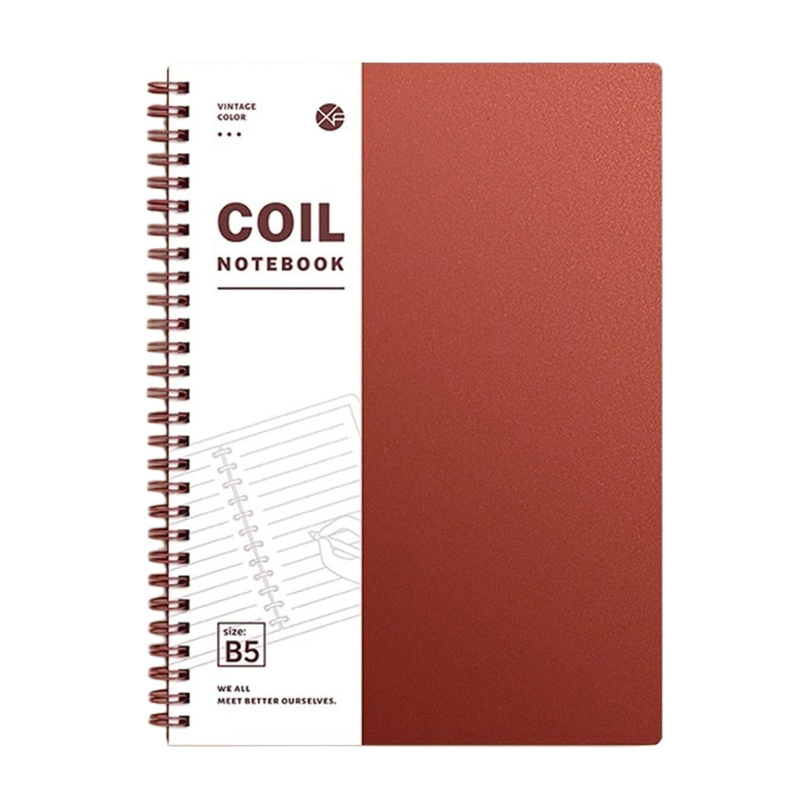 B5 Coil Notebook, Thick 120-Page Business Book MInimalist Grid Notepad ...