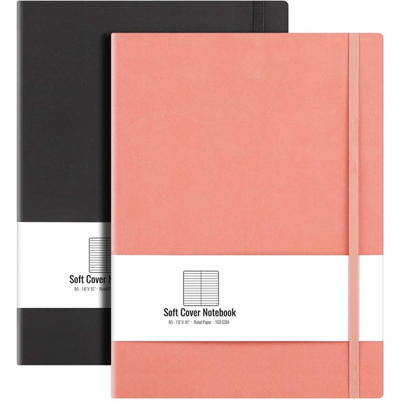 B5 College Ruled Notebook Softcover Journals (2-Pack)- General Large ...