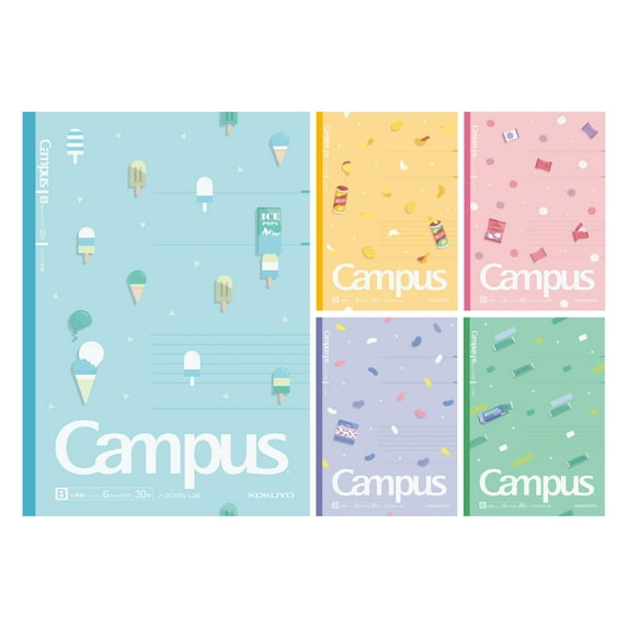 B5 Composition Notebooks 5 Pack, Dot Grid 6mm Ruled, 30 Sheets per Book ...