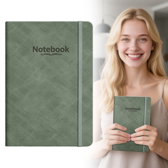 B5 Elastic Band PU Notebook,Sewn Binding Pocket Journal for Travel ...