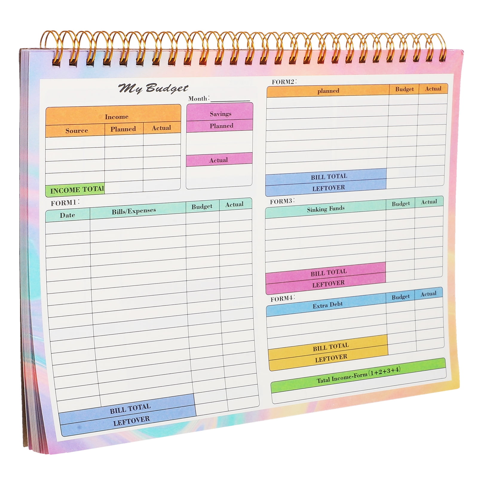 B5 Financial Ledger Weekly Planner Notebook Expense Tracker Sheets ...