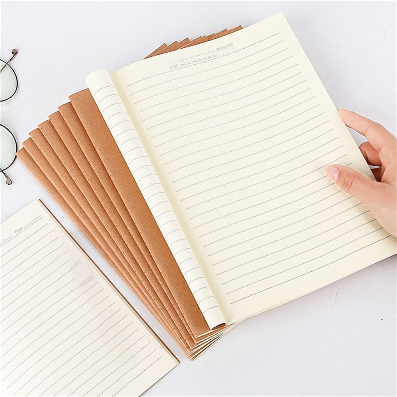 B5 Kraft Paper Notebook, 10 Pack Thick Lined Journal, Softcover Writing ...