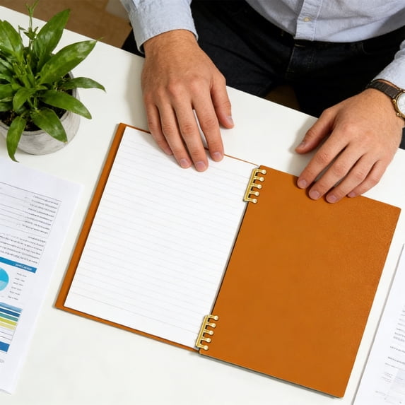 B5 Lined Loose-Leaf Notebook, Ring-Bound Detachable Binder ...