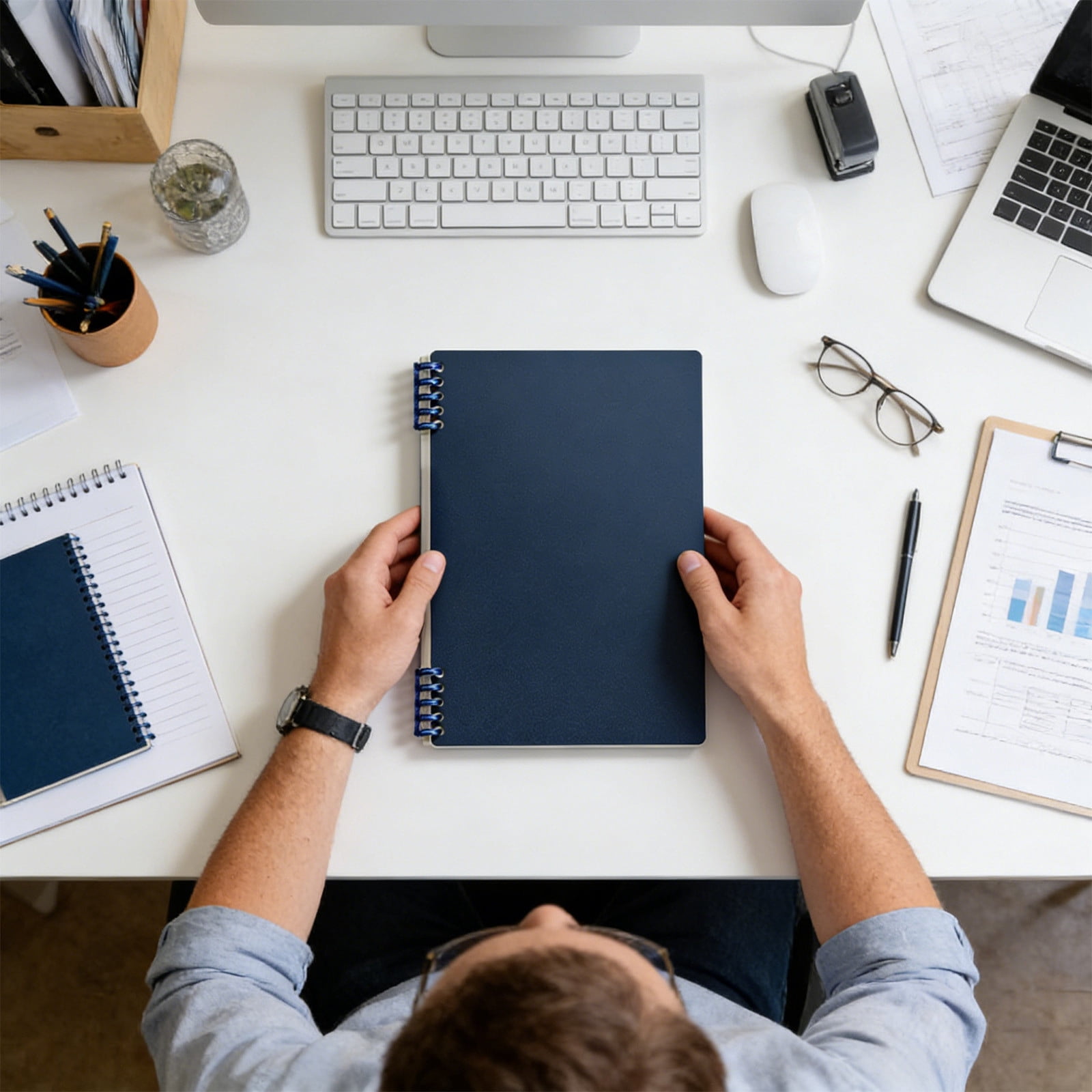 B5 Lined Ring Binder Notebook, Large Refillable Journal, Office Meeting ...