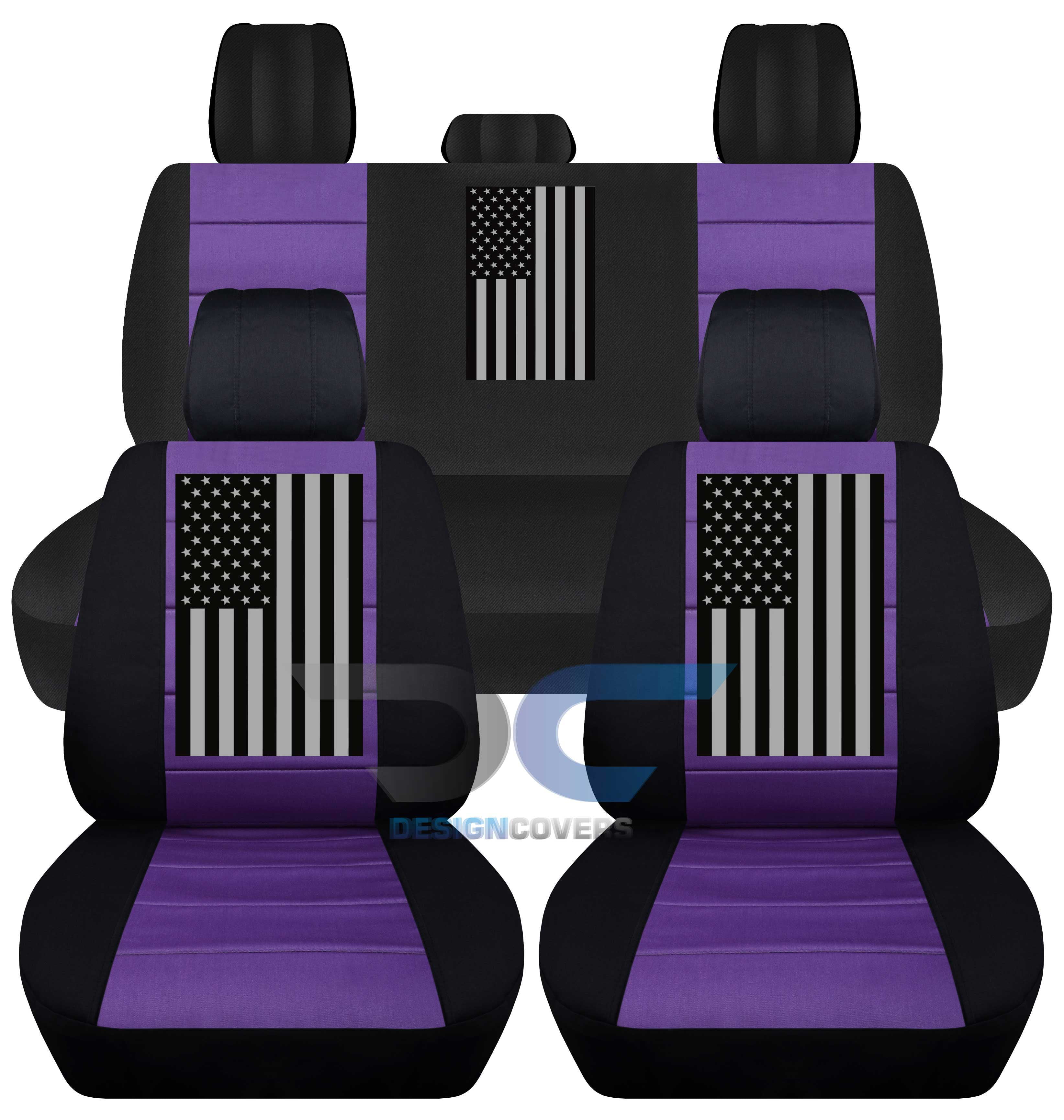 Fits 2012-2018 Dodge Ram w USFlag Cotton Seat Covers Solid Rear Bench ...