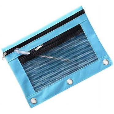 B5 Size Double Zipper 2 Pocket Pencil Bag, Transparent Mesh File Pouch ...