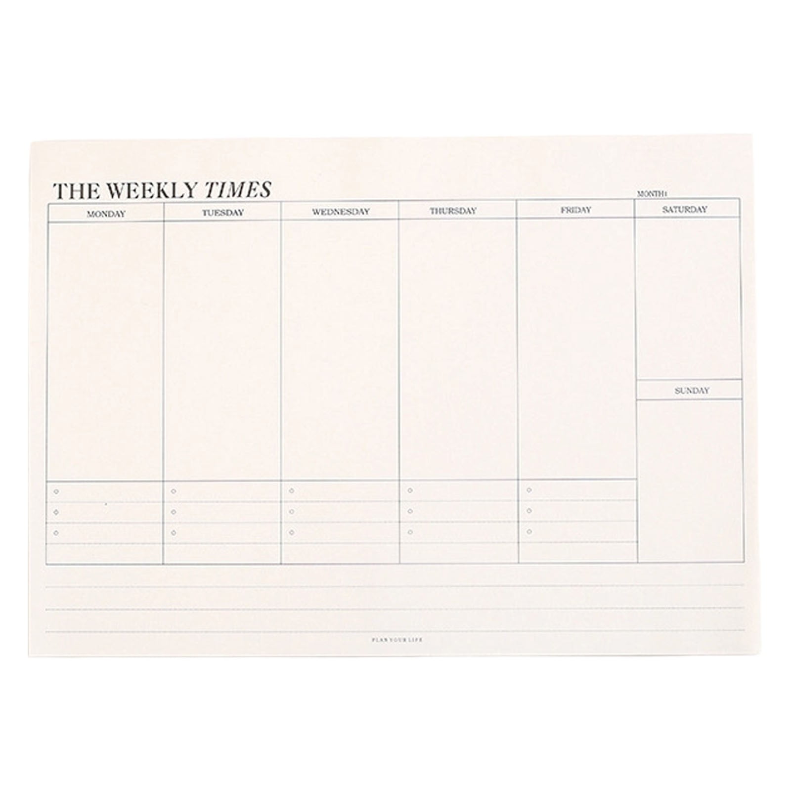 B5 Weekly & Monthly Planner Notebook - Undated 60-Sheet Planner with ...