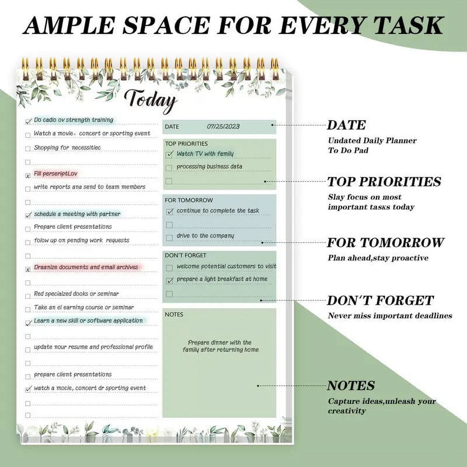 B5 Weekly Undated Planner Notebook - 52-Week Flip Up Coil Schedule Book ...