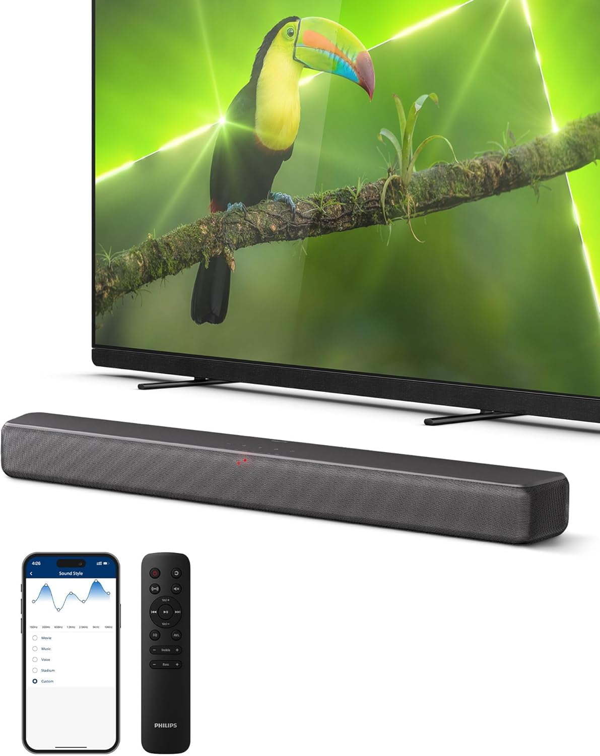 B5109 SoundBar for TV, 2.0 Channel Sound, DTS Virtual:X, Dolby Digital ...