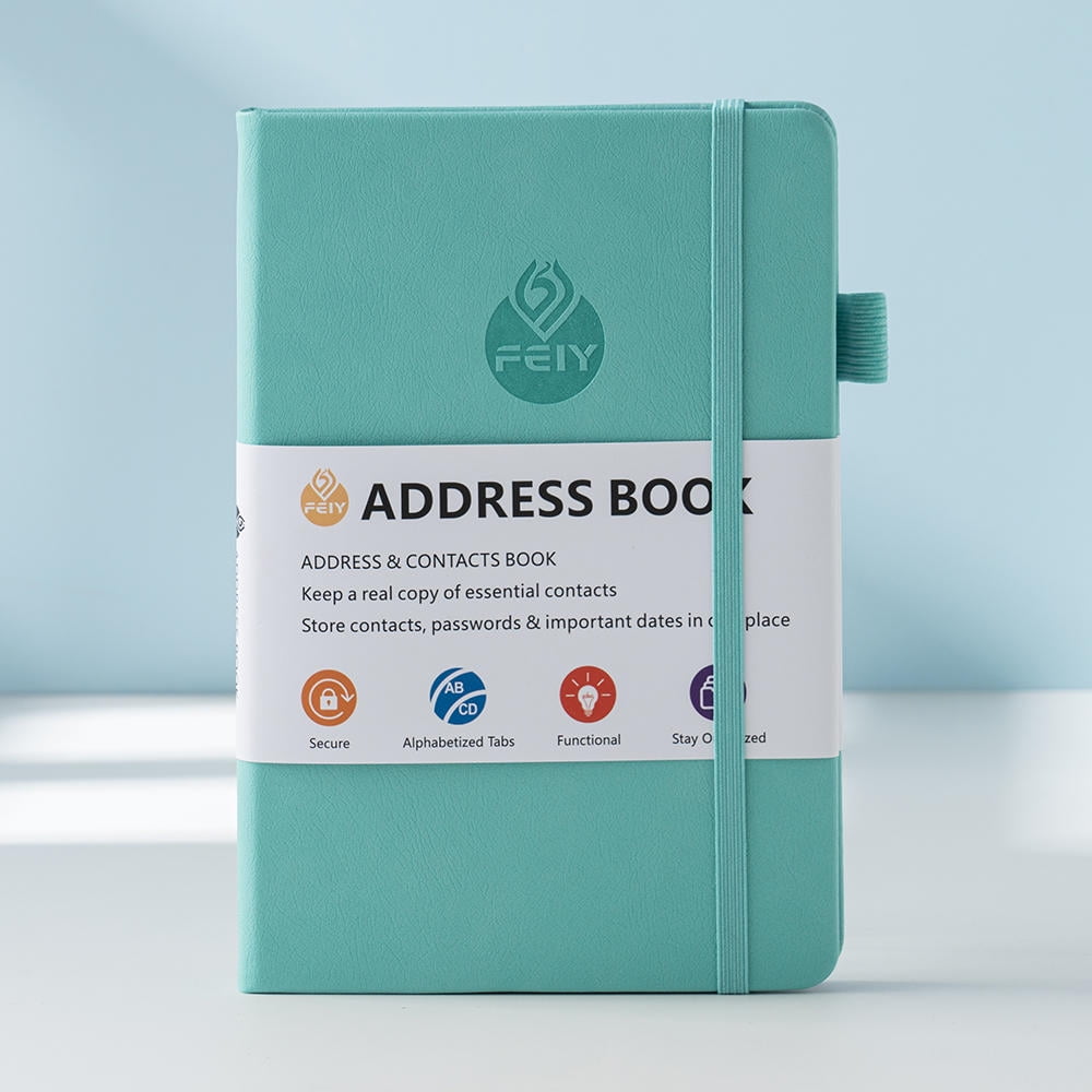 B6 Address Book with Alphabetical Tabs PU Leather Hardcover for ...