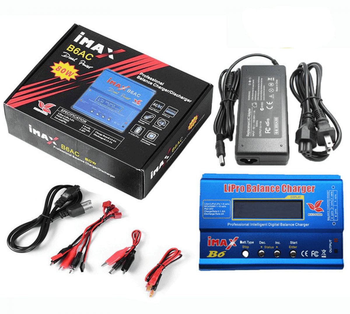 B6 80W 6A Lithium Battery Balance Charger - Multi-Function Charger for ...