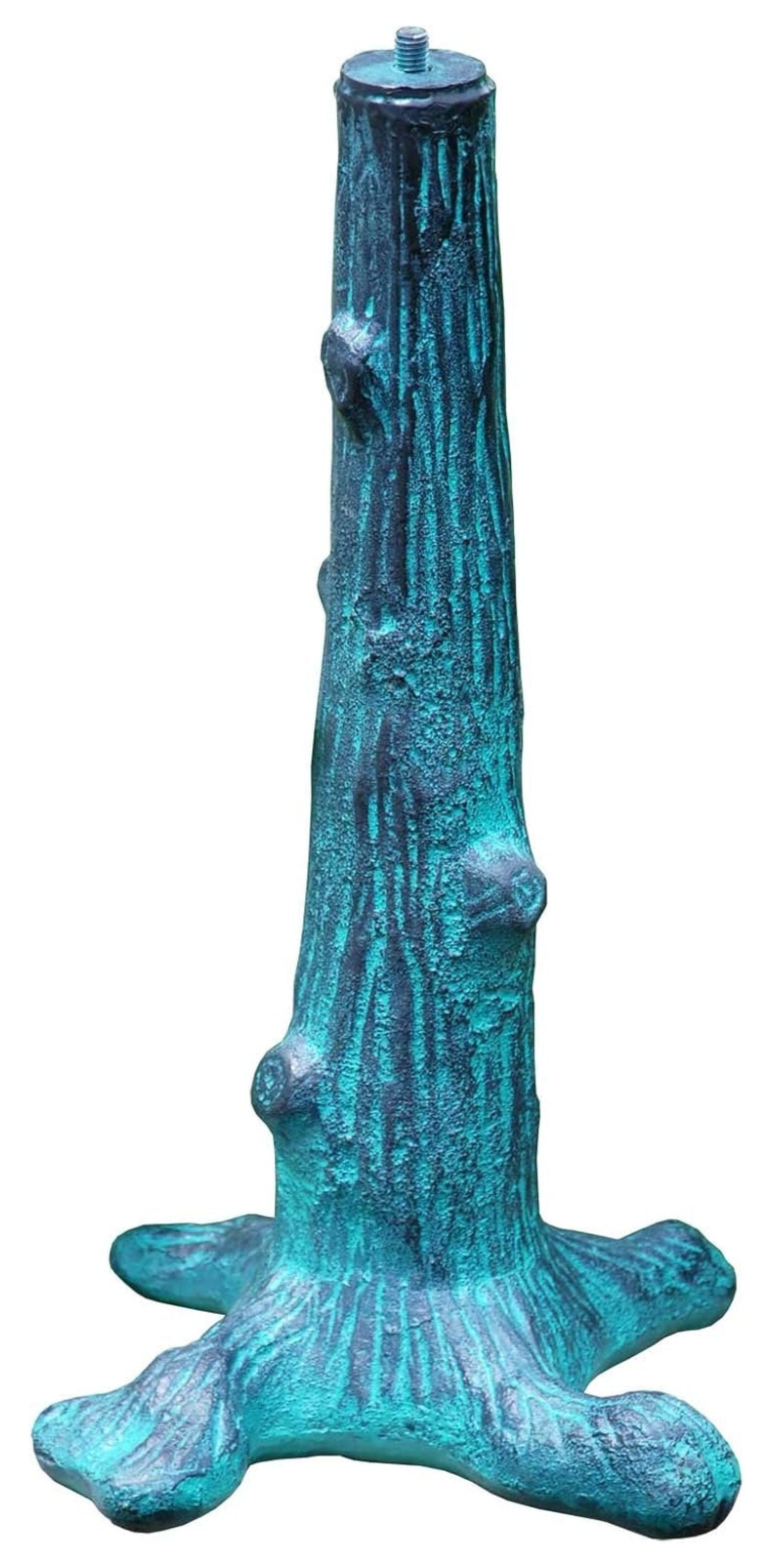 B65 Tree Trunk Sundial Pedestal Base, Cast Iron with Painted Finish, 16 ...