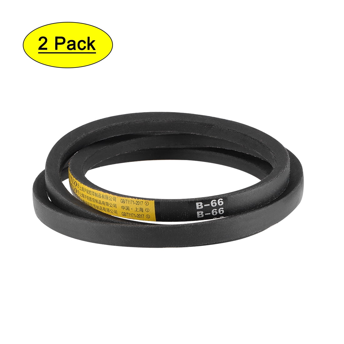 B66 V-Belts 66" Pitch Length, B-Section Rubber Drive Belts 2pcs ...