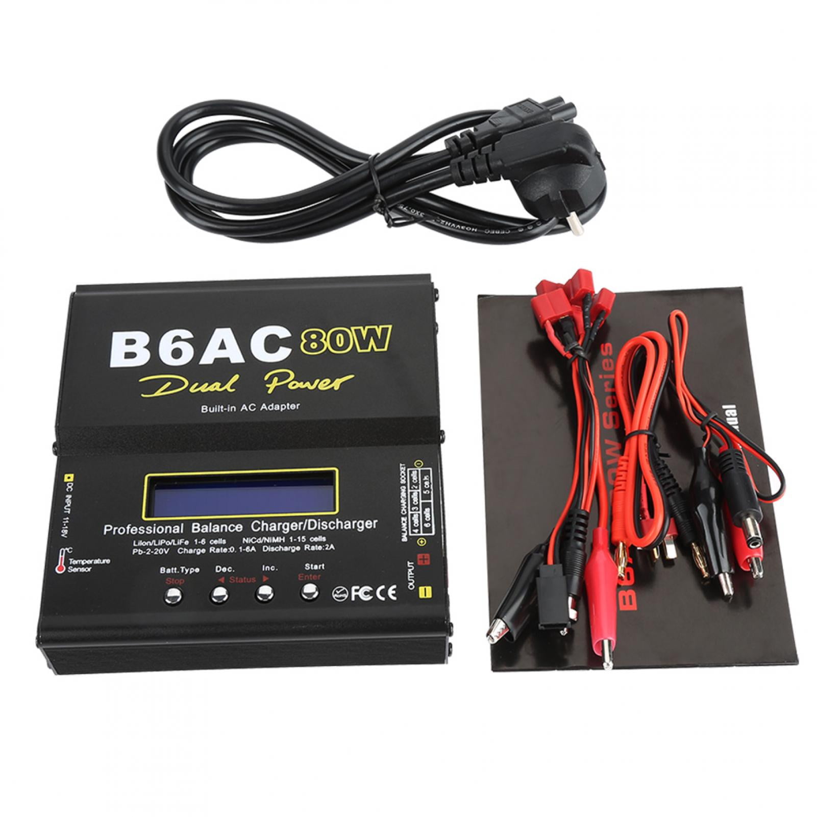 B6AC 80W Digital LCD Balance Charger Discharger for Li ion Li po NiCd ...