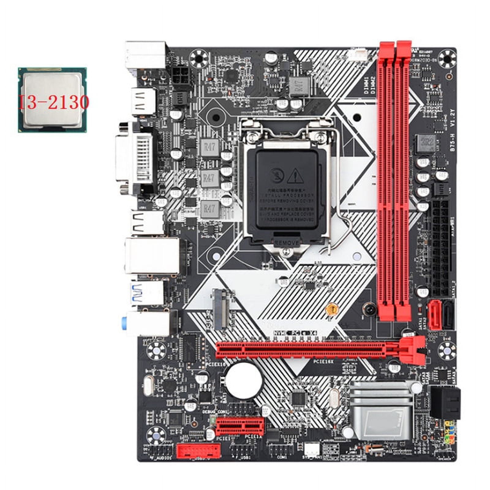 B75-H Desktop Motherboard +I3-2130 CPU LGA 1155 USB 3.0 SATA 3.0 Support Up to 16GB DDR3 1600MHz ...