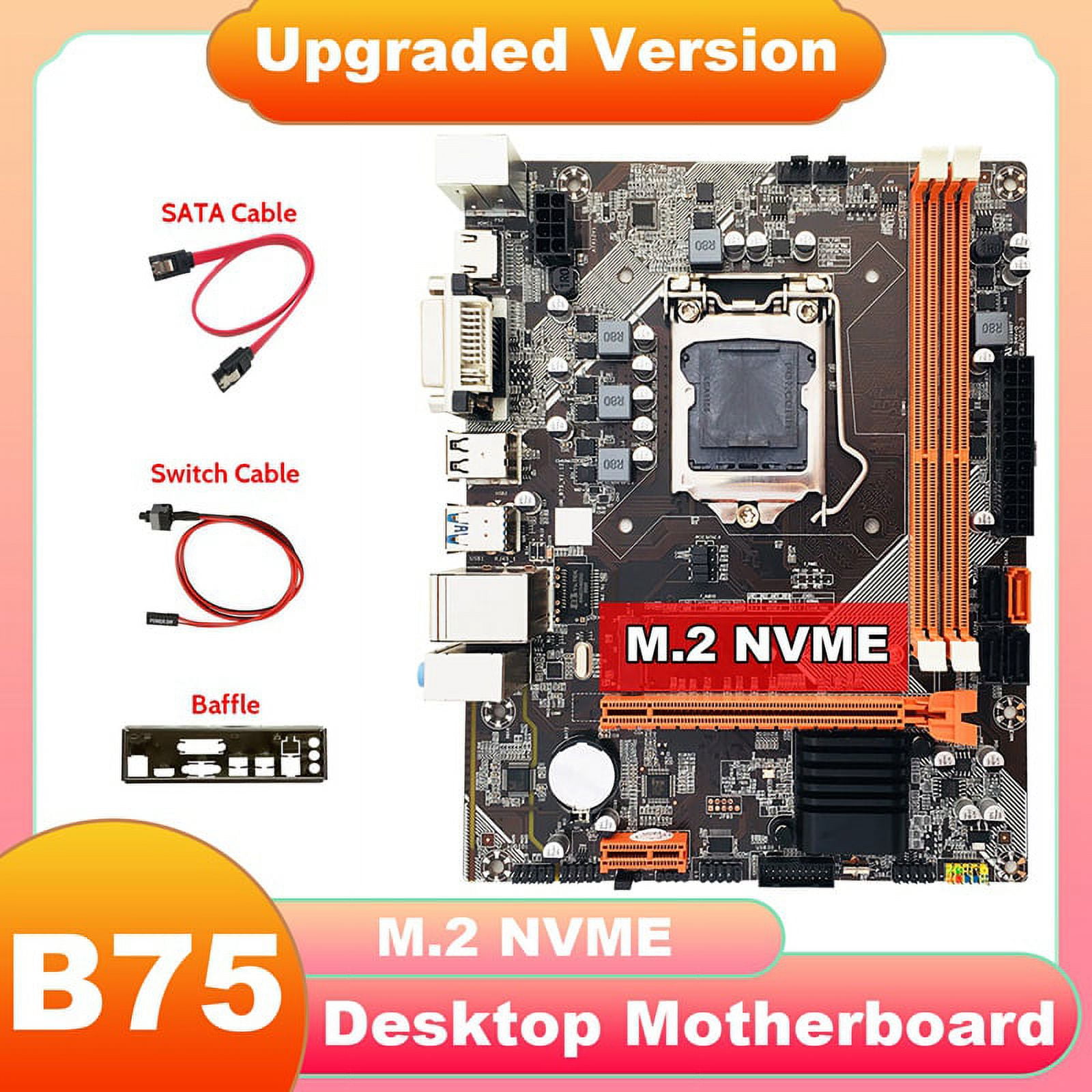 B75 Motherboard+SATA Cable+Switch Cable+Baffle M.2 NVME LGA 1155 DDR3 Computer Desktop ...