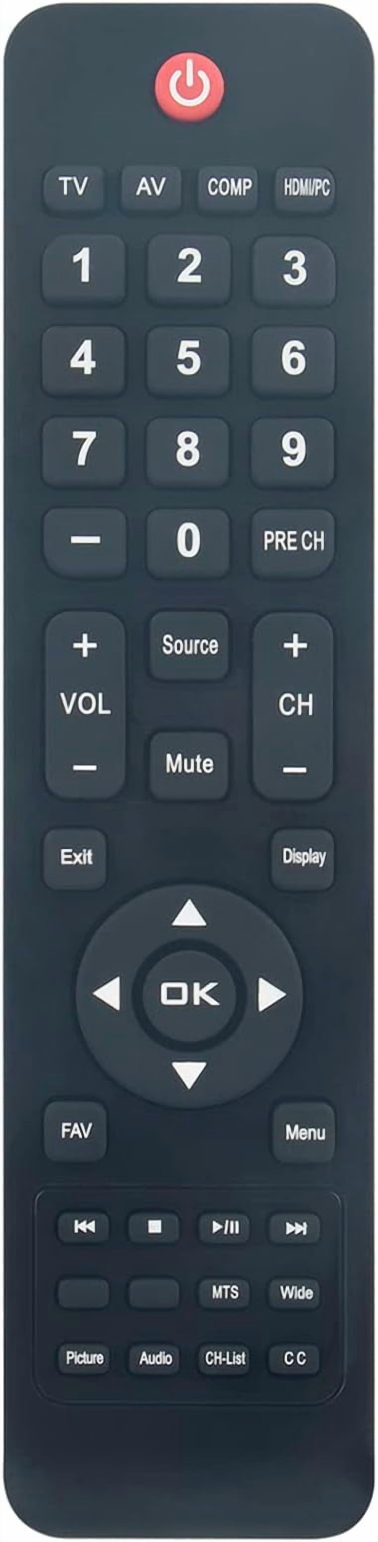 B8080446-2 Replaced Remote Control fit for NEC LCD TV E325, E506, E656 ...