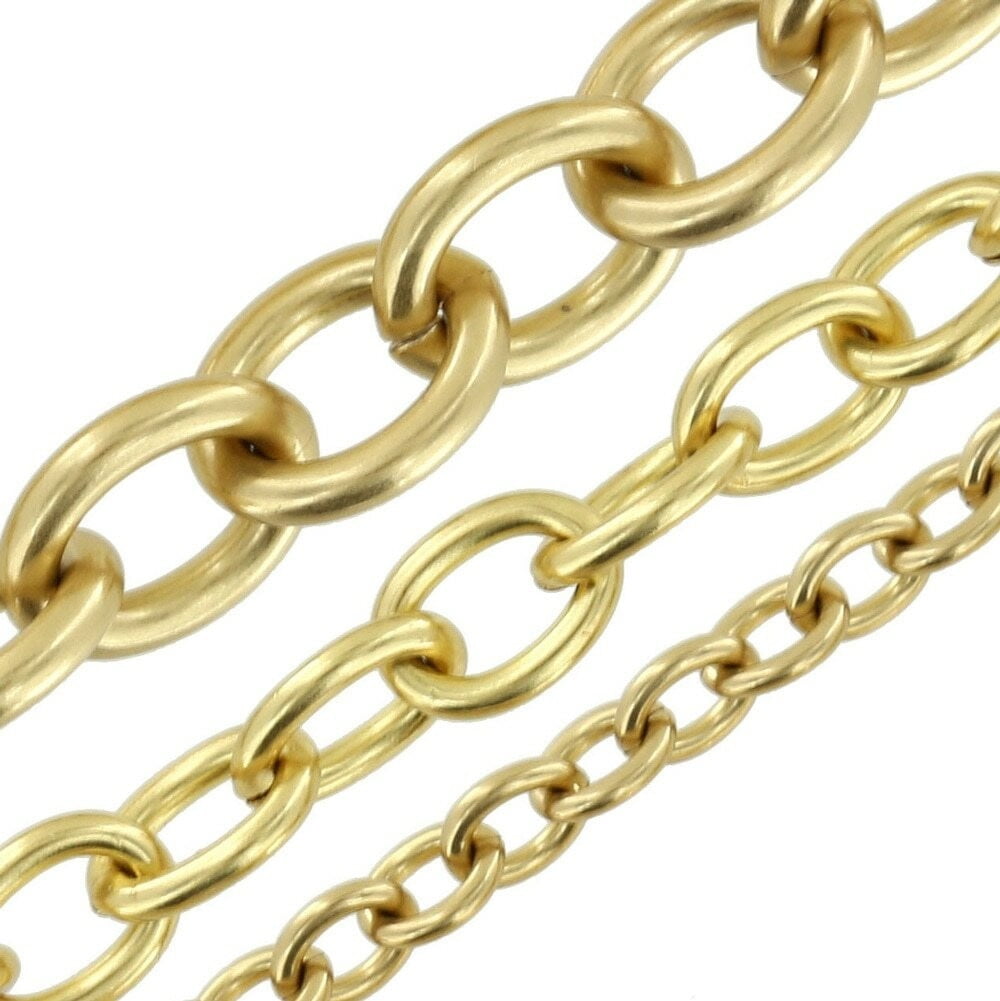 B8830 Natural Brass, Oval Chain, Solid Brass-LL (36" length) - Walmart.com