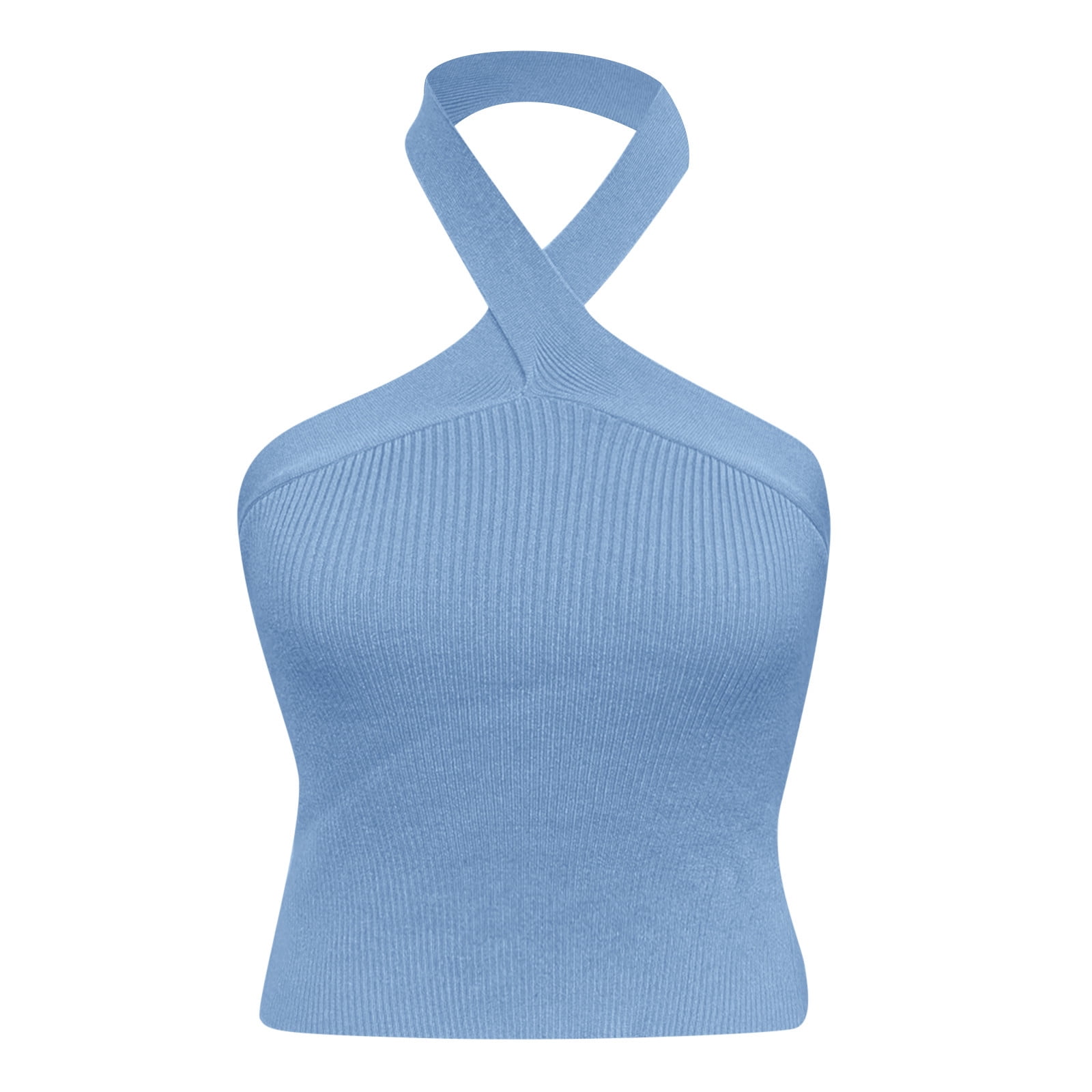 B91xZ Cropped Tank Tops For Women Women Neck Camisole Solid Color Tube ...