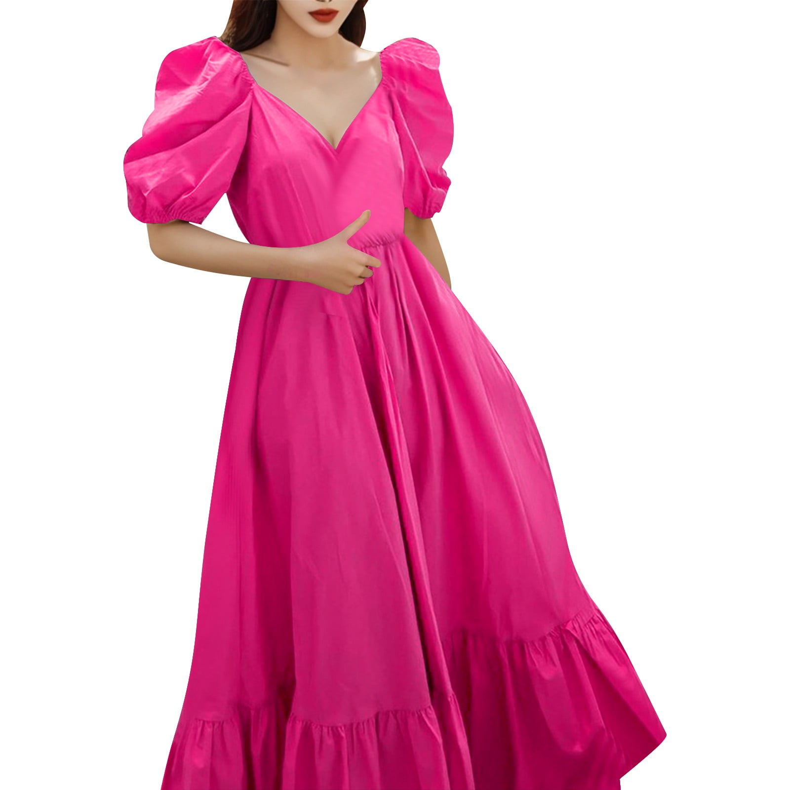B91xz Dresses For Women 2024 Casual Spring Summer Deep V Neck Elegant