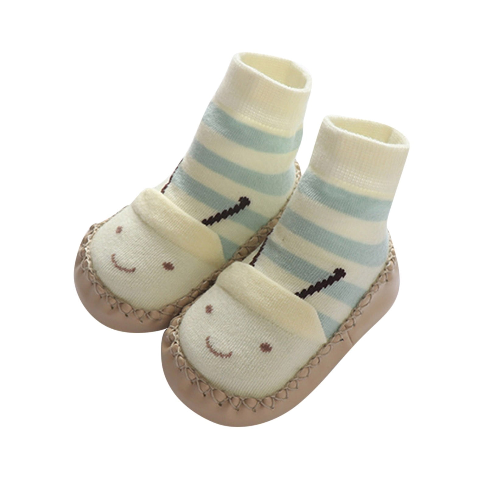 B91xZ Girls Boys House Sock Shoes Rubber Sole Non-Skid Indoor Slipper ...