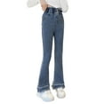B91xZ Youth Clothes Girls' Jeans: Loose Waist Flare Leg Pants, Casual ...