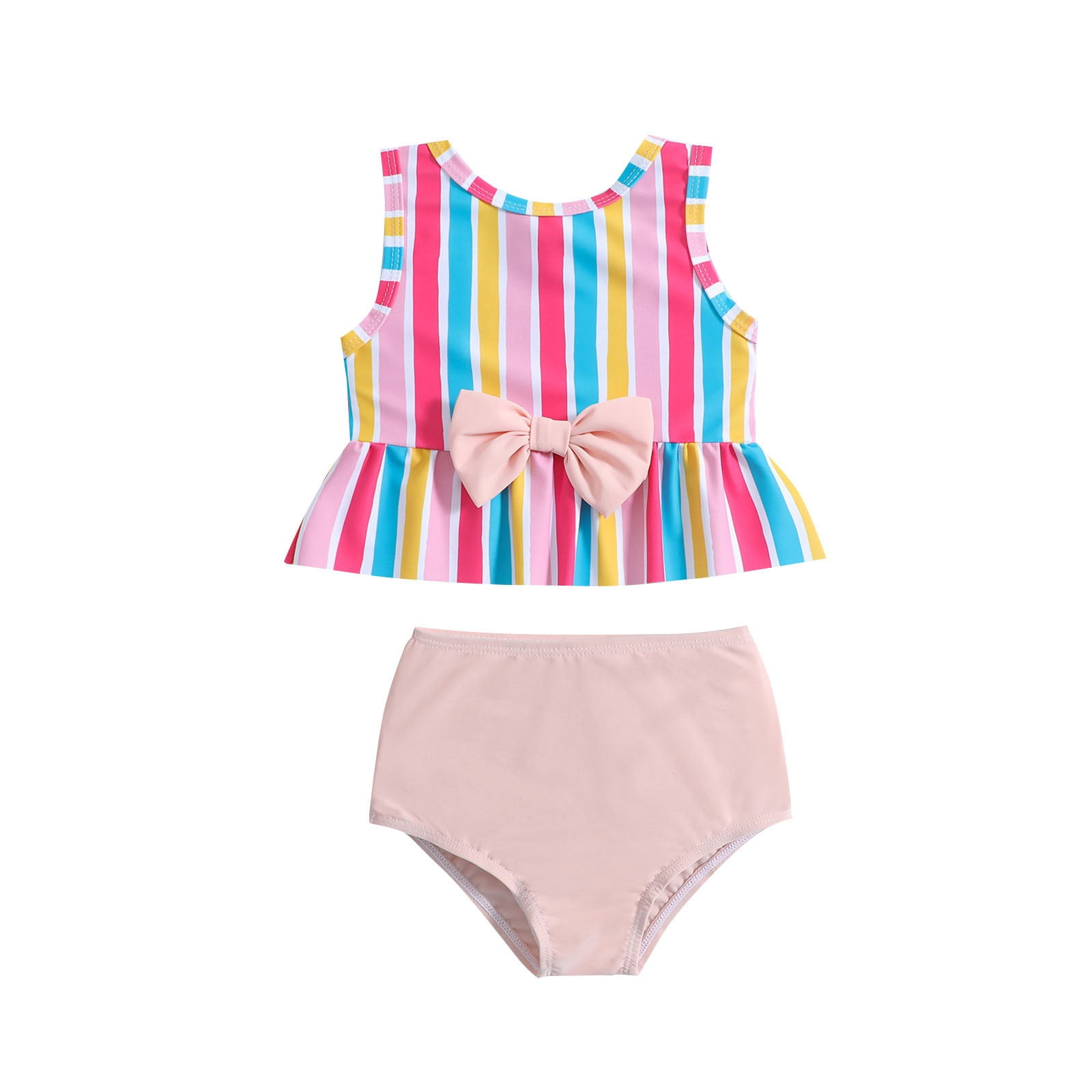 B91xZ Girls Ruffle Tankini Top with Adjustable Straps and Bikini Bottom ...