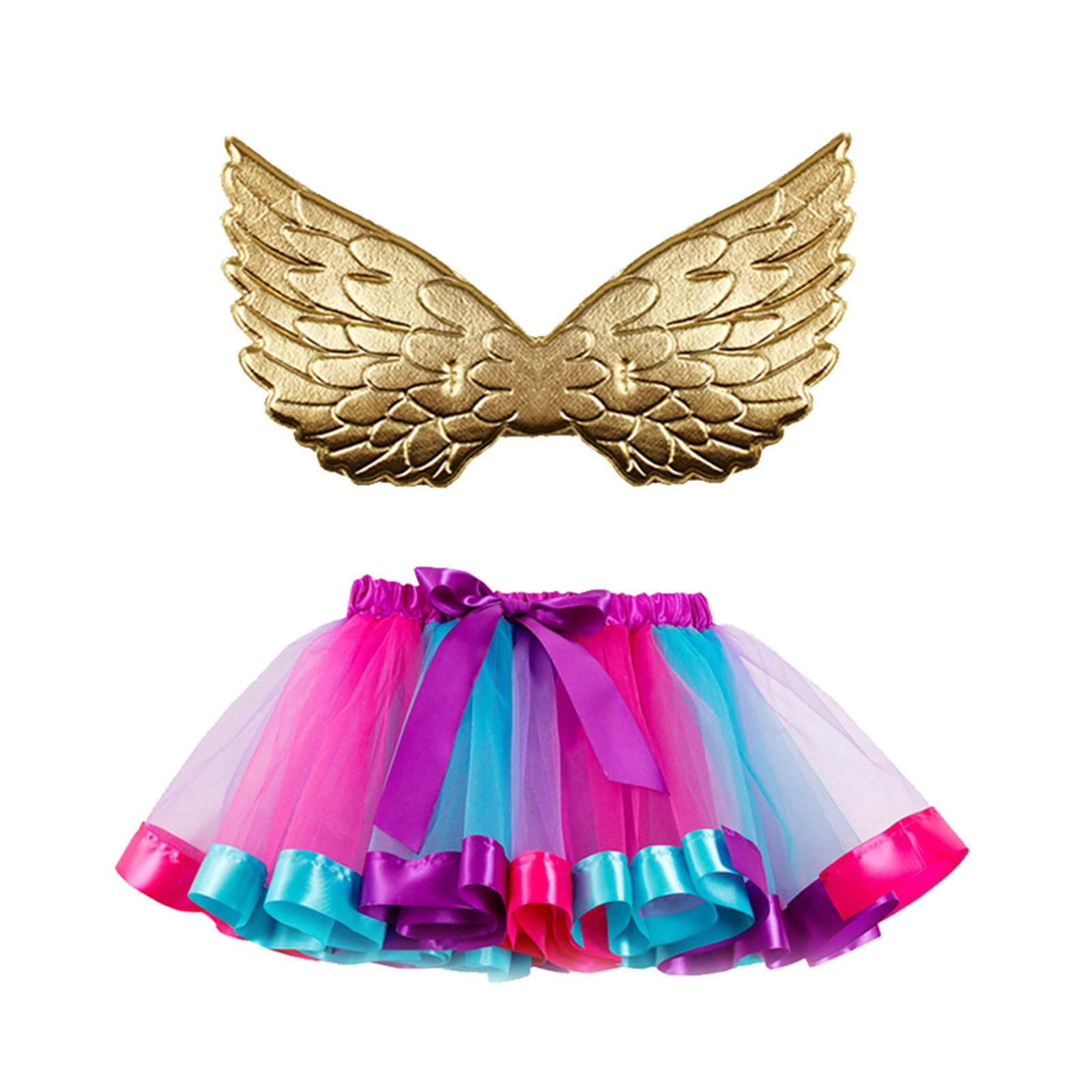B91xZ Girls Tutu Skirt Kids Girls Ballet Skirts Party Rainbow Tulle ...
