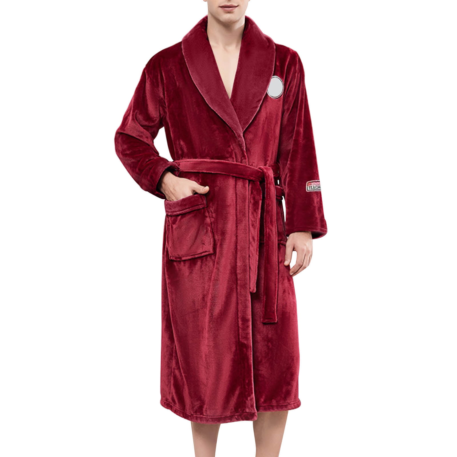 B91xZ Mens Hooded Robe Plus Size Thick Robe for Men with Side Pocket ...
