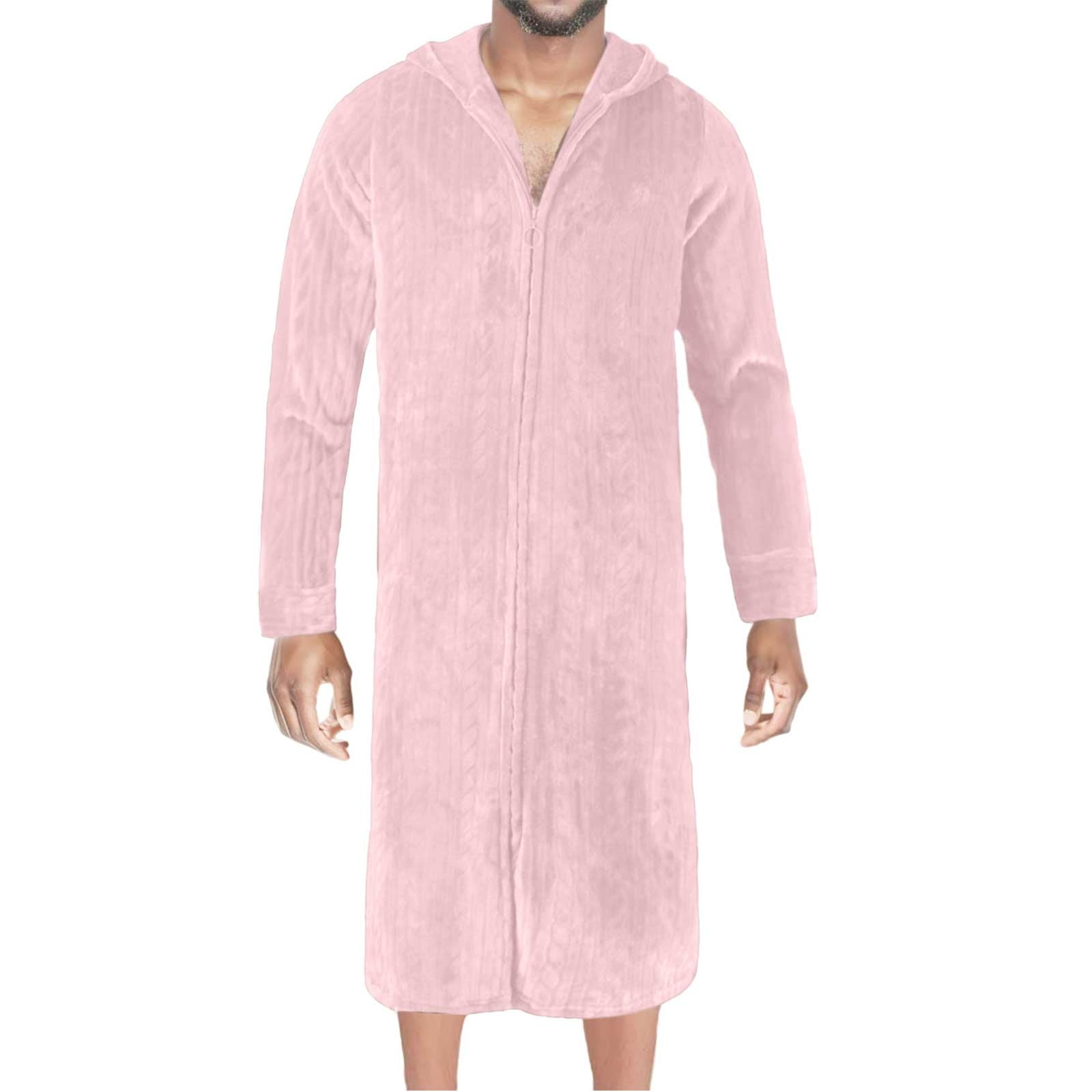 B91xZ Mens Robe Plus Size Thick Robe for Men with Side Pocket and Belt ...