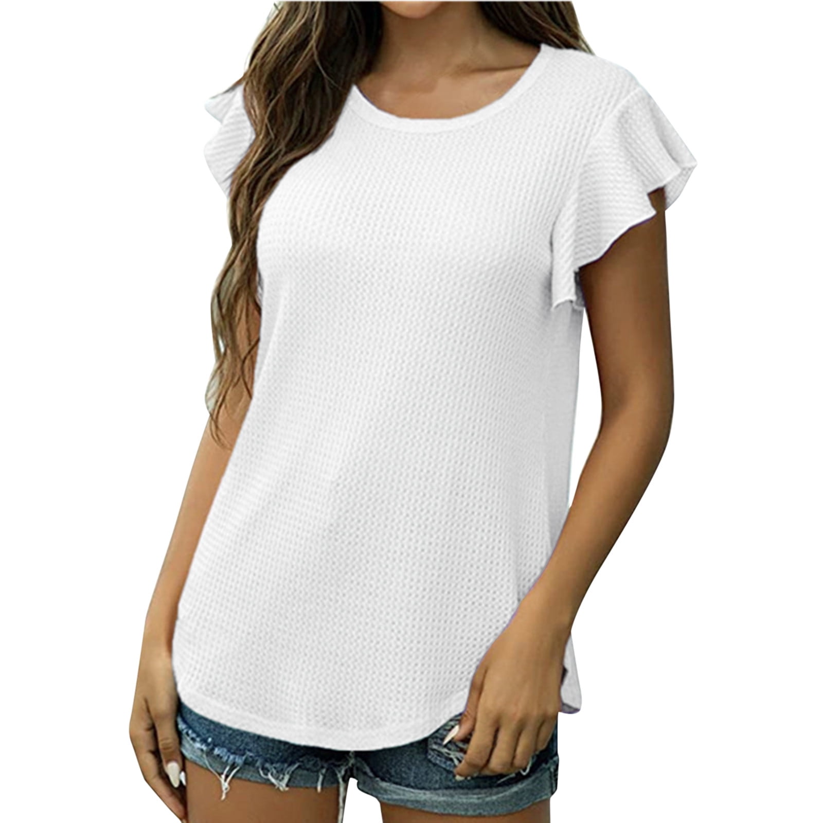B91xz Oversized T Shirts For Women Ladies Summer Top Shirt Solid Color