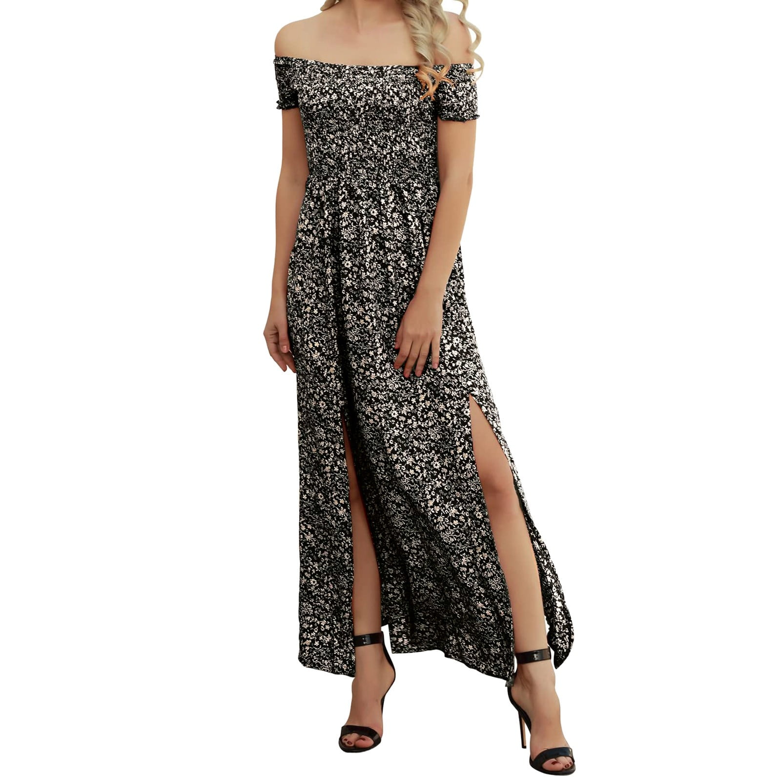 B91xz Plus Size Dresses For Curvy Women Short Sleeve Square Neck Dress