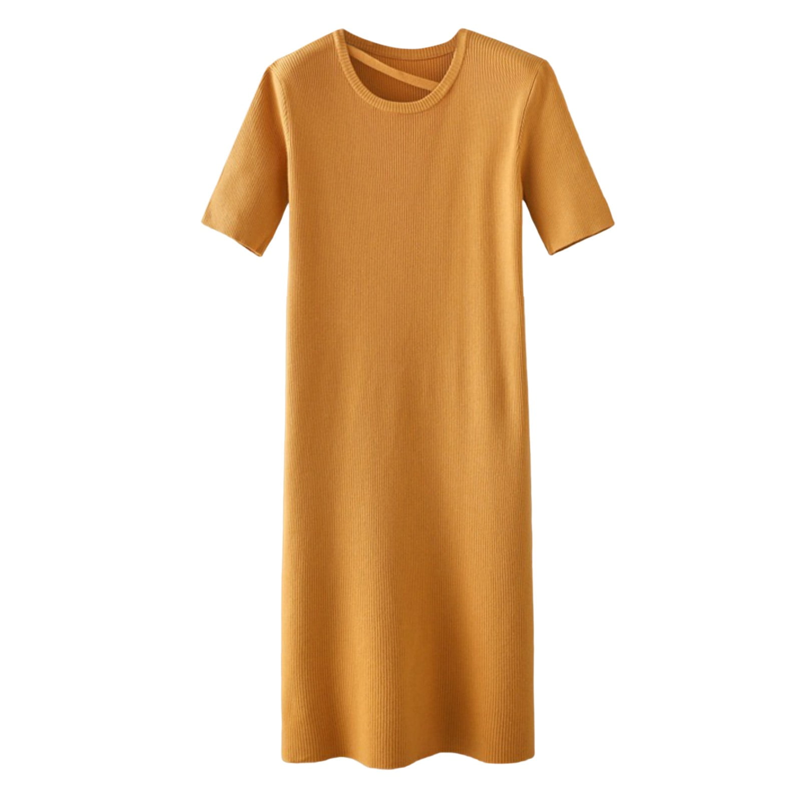 B91xz Spring Summer Dresses Casual Flutter Short Sleeve Crew Neck