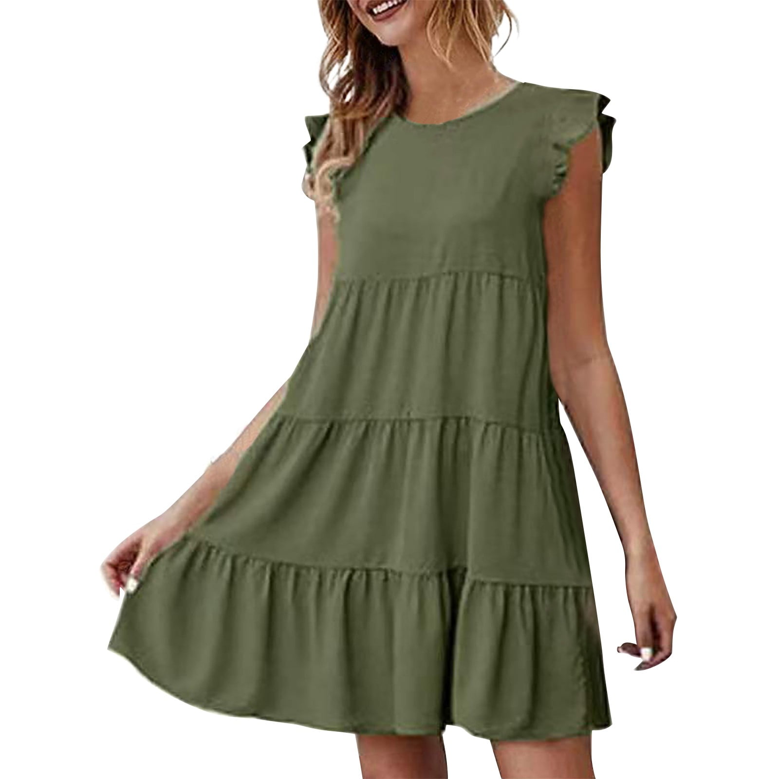 B91xz Spring Summer Dresses For Women 2024 Casual V Neck Knit Mini