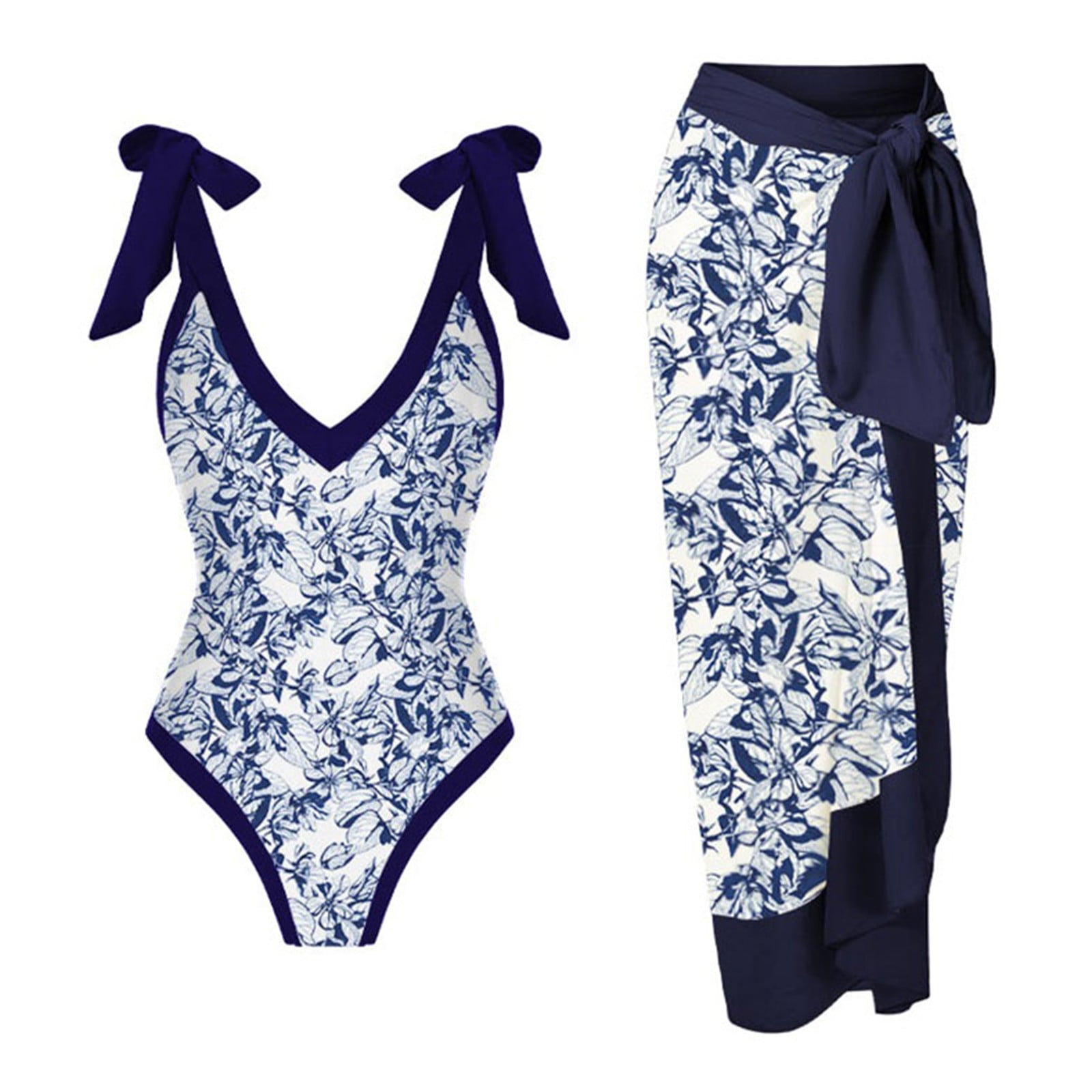 B91xZ Swimsuits for Women Women Vintage Colorblock Abstract Floral ...